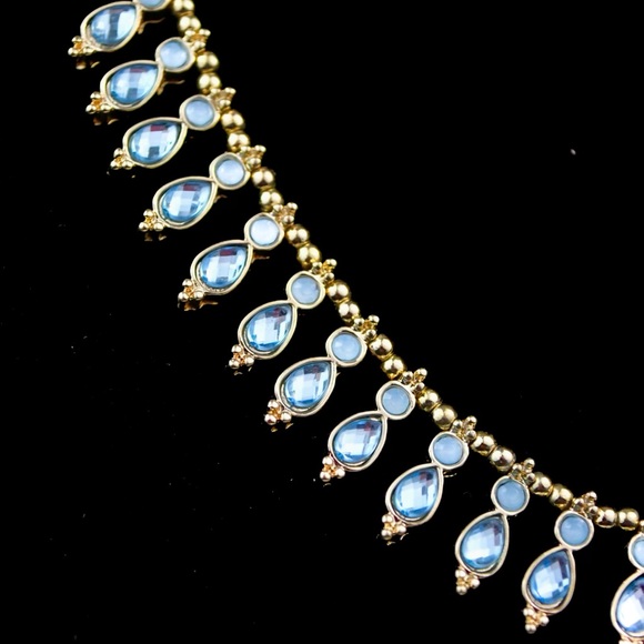 Jewelry | Elegant Gold And Blue Teardrop Necklace | Poshmark